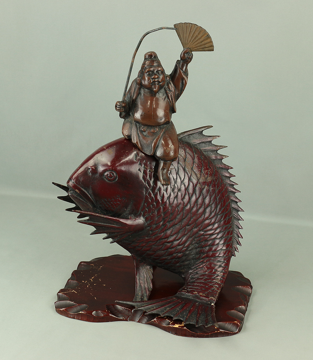 Ebisu and Sea Bream Japanese Iron Okimono Figurine 7.4kg V814 – Reiwa Antiques