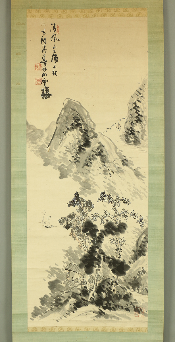 奥原晴湖 Okuhara Seiko (1837-1913) Japanese antique art kakejiku kakemono ...