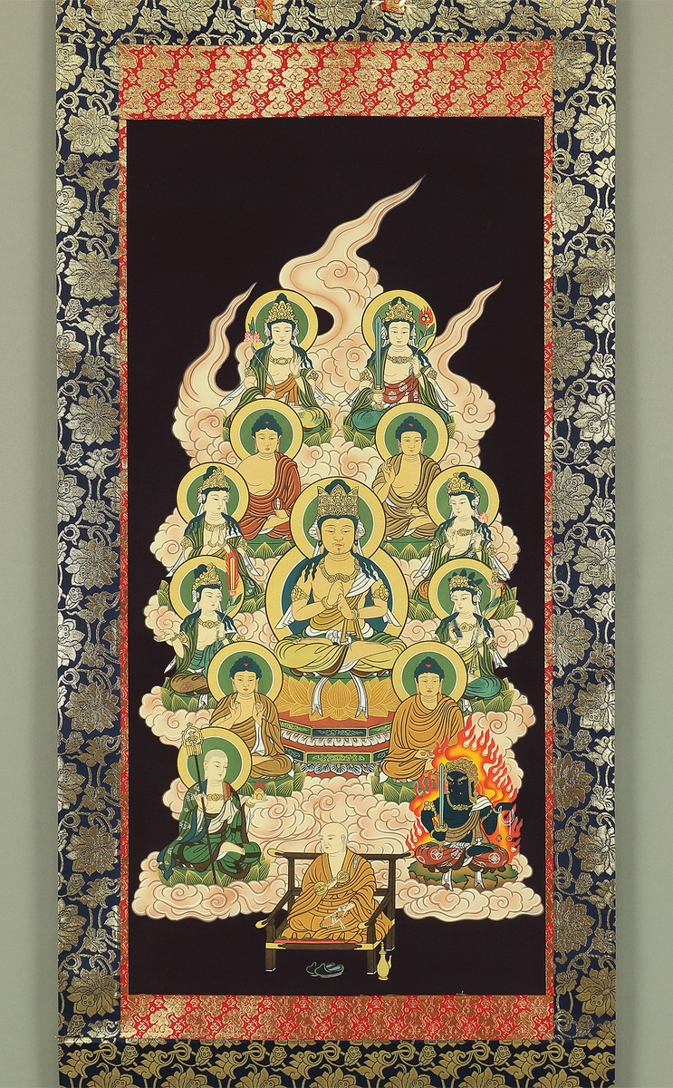 Thirteen Buddhas and Bodhisattvas with Box / Japanese Buddhism Hanging ...