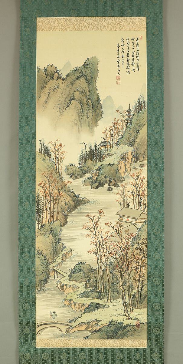 秦金石 Hata Kinnseki (b1855) Japanese art kakejiku kakemono wall hanging ...