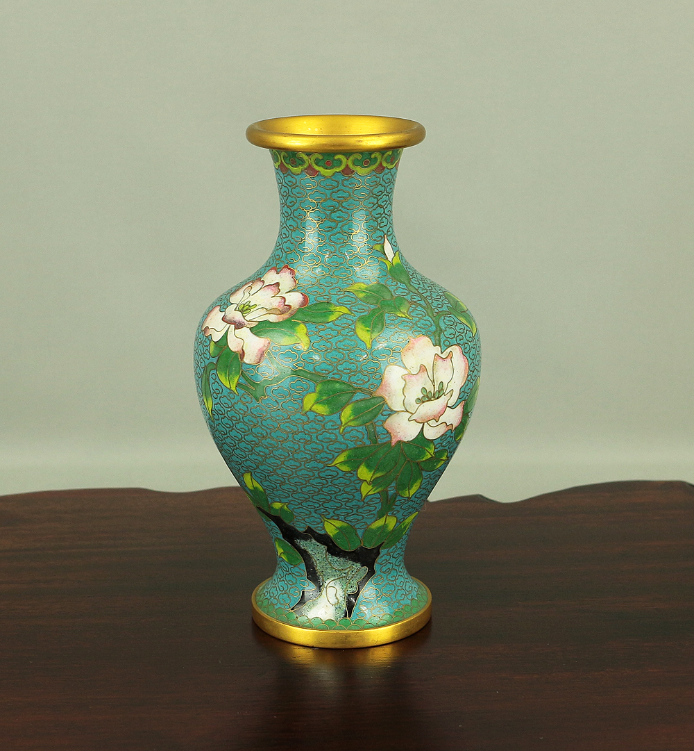 Cloisonne Enamel Flower and Bird design Cloud pattern Chinese Flower V ...
