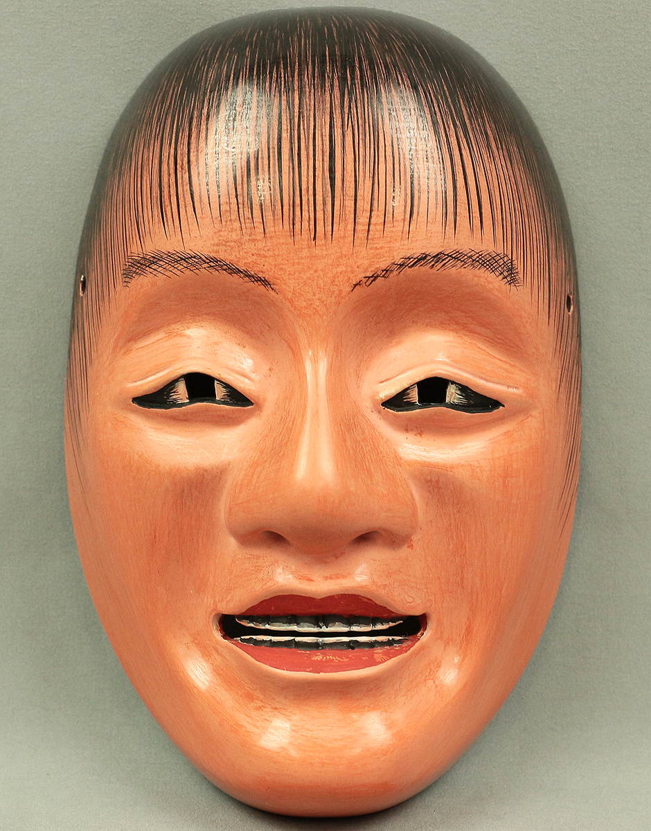 猩々面 Shojo mask Elaborate wood carving Noh play Kagura Red-faced mask ...